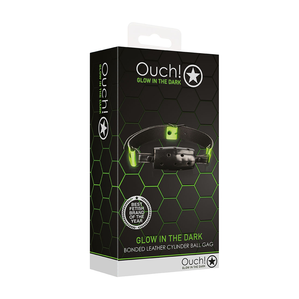 Ouch! Cylinder Gag Glow In The Dark - Sex Toy Store For Adults